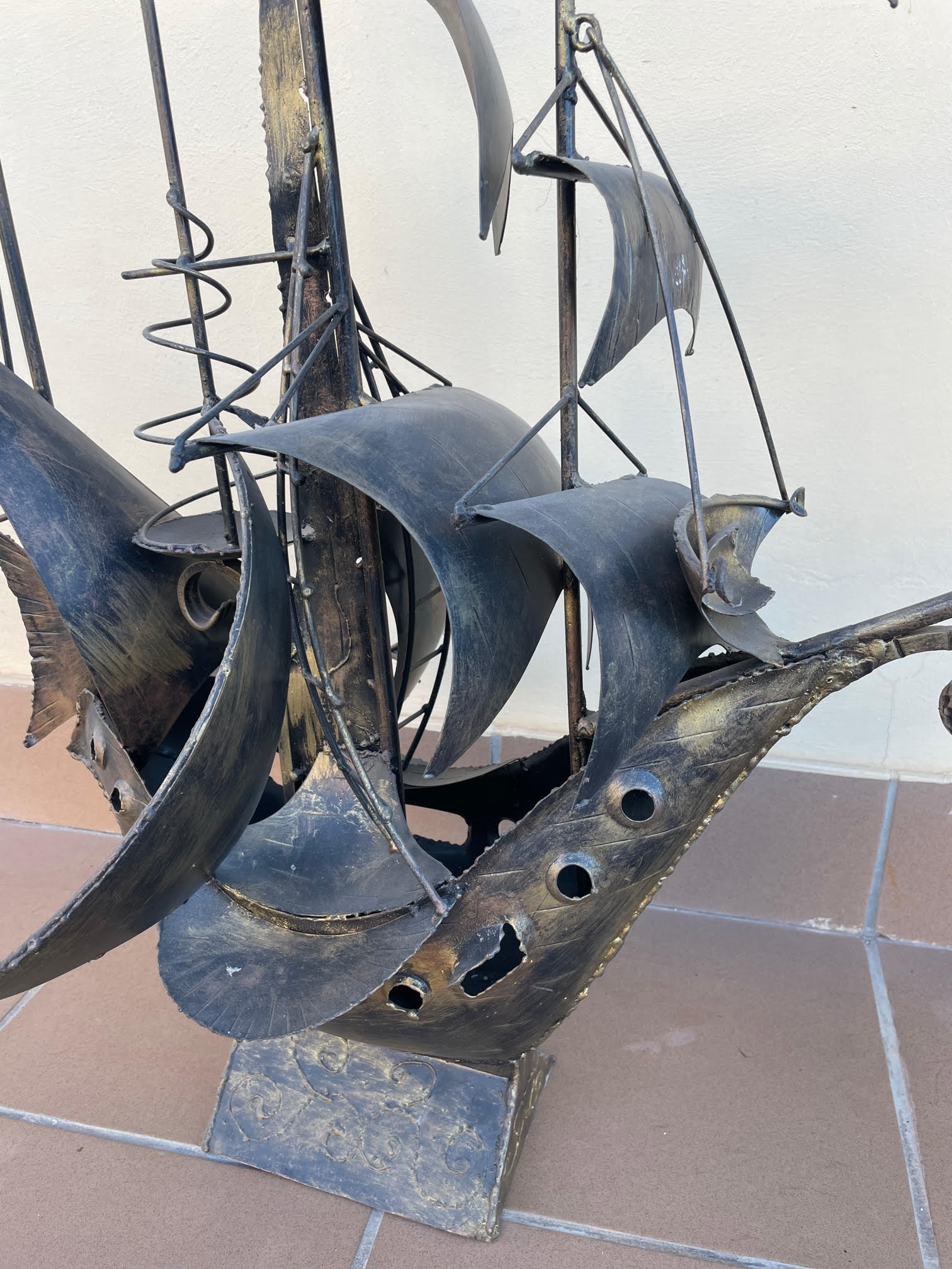 Caravella in ferro decorativa 90 cm