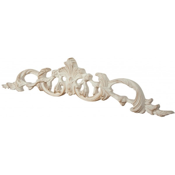 Fregio sovraporta in legno laccato bianco stile barocco