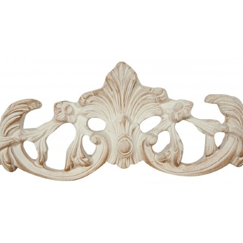 Fregio sovraporta in legno laccato bianco stile barocco