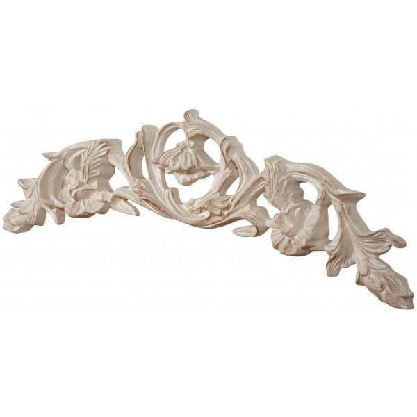 Fregio sovraporta in legno laccato bianco stile barocco