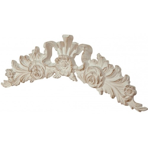 Fregio sovraporta in legno laccato bianco decorazione da parete