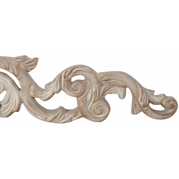 Fregio sovraporta in legno laccato bianco antico in stile barocco